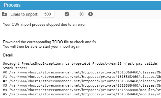 Understanding error messages during an import? prestashop